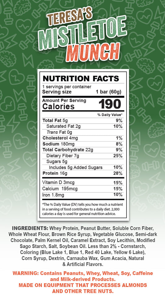 Teresa's Mistletoe Munch - 6 bars – Dive Bar Nutrition