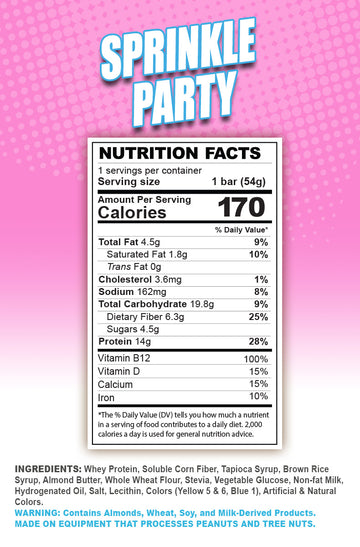 Bake 'Ems - Sprinkle Party - 6 bars – Dive Bar Nutrition